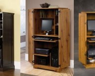 Computer Armoire with Fold out Desk | Reclaimed Pine Furniture